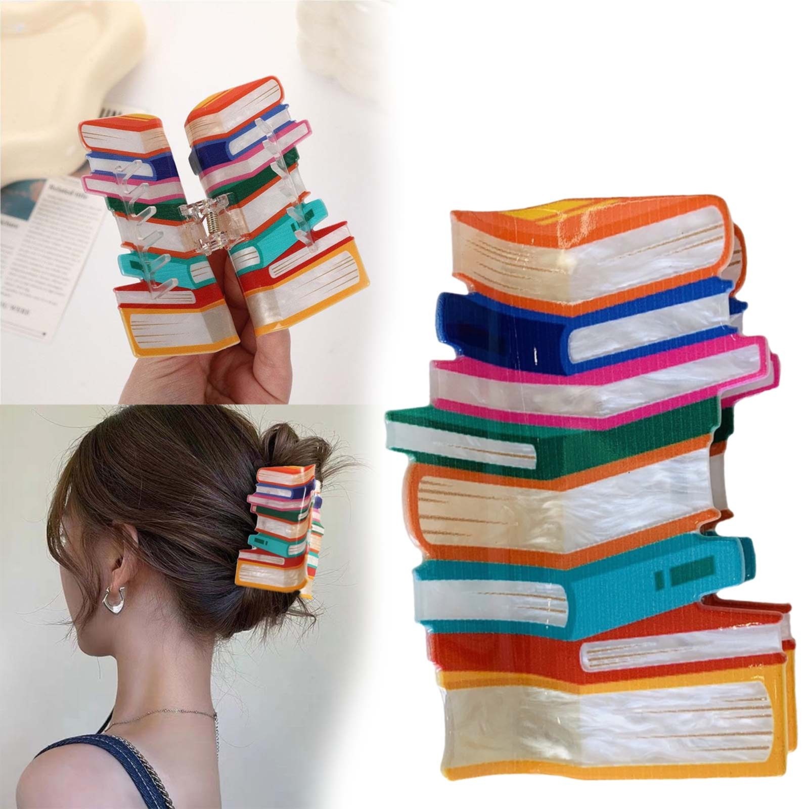 Book Hair Clips Back To School Hair Clips for Thin Hair Funny Teacher ...